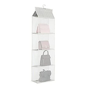 MSR Imports Pull Down Hanging Closet Caddy - Storage Space Organization System Gray