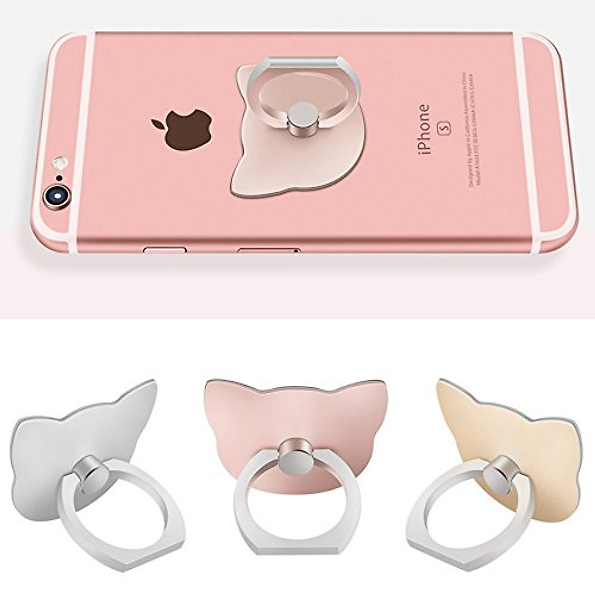 Cell Phone Finger Ring Holder, Universal Smartphone Bracket Animal Cat Ring Grip Kickstand for iPhone X 8 8S 7 Plus 6 6S 5 5C 5S, Samsung Galaxy S8 S7 Edge S6 Note 8 5, Tablet, (4PCS)