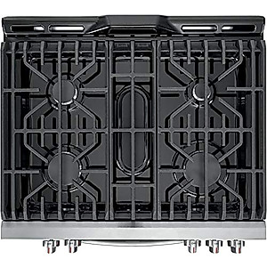 Frigidaire FGGH3047VF 30" Gallery Series Gas Range with 5 Sealed Burners, griddle, True Convection Oven, Self Cleaning, Air Fry Function, in Stainless Steel