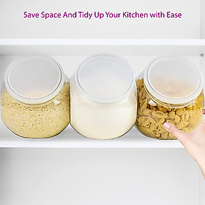 DilaBee Plastic Candy Jars with Lids for Candy Buffet - 2 Pack - Clear Cookie Jars for Kitchen Counter, Office Desk, Laundry Pods Containers, Home Storage Organizer & Party Table - 96 Oz