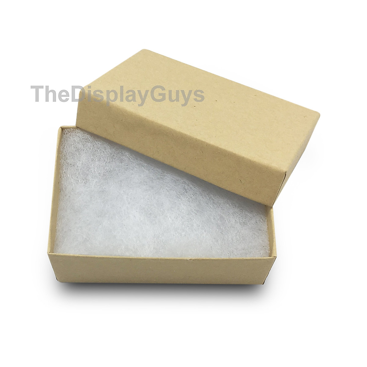 The Display Guys Pack of 25 Cotton Filled Cardboard Paper Kraft Jewelry Box Gift Case - Kraft (3.3" x 2.3" x 1.0")