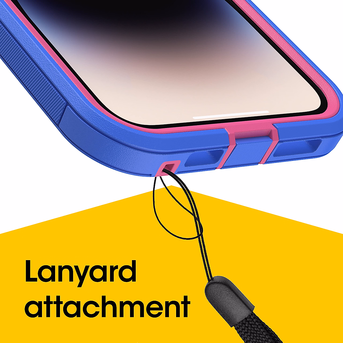 OtterBox iPhone 14 Pro (ONLY) Defender Series XT Case - Blooming Lotus (Pink), screenless, Rugged, Snaps to MagSafe, Lanyard Attachment