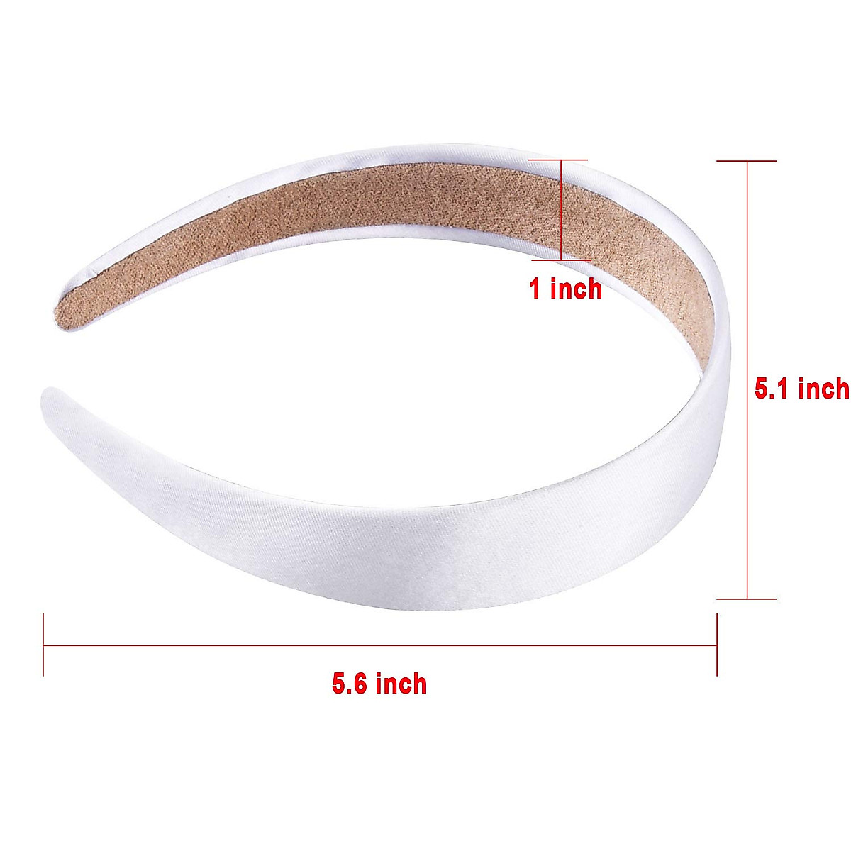 SIQUK 14 Pieces Satin Headbands White Ribbon Headband 1 Inch Plain DIY Hair Headbands for Women and Girls