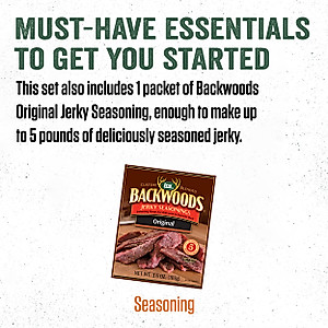 LEM Products Jerky Gun with Nozzles, Backwoods Seasonings, Plastic