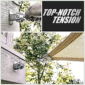 ColourTree Tensioning Ratchet Winch Square/Rectangle Sun Shade Sail Canopy Cable Wire Rope Installation Kit