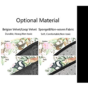 Greenery Wild Animals Personalized Non-Slip Area Rug Fiber Custom Carpet Name Text Floor Mat 5.2'x7.5' for Bedroom Living Room Home Decoration