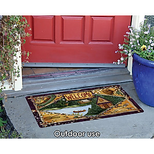 Toland Home Garden 800041 Lakeside Welcome Summer Door Mat 18x30 Inch Fishing Outdoor Doormat for Entryway Indoor Entrance