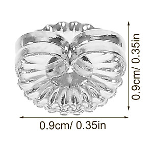 VILLCASE 20pcs Flower Earring Backs for Droopy Ears Safety Earring Studs Secure Locking Ear Backs Studs Replacement for Heavy Earrings Jewelry Findings Silver