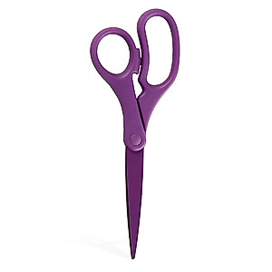 JAM PAPER Multi-Purpose Precision Scissors - 8 Inch - Purple - Ergonomic Handle & Stainless Steel Blades - Sold Individually