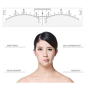 HOTWE Eyebrow Ruler Sticker for Microblading - Disposable Adhesive Eyebrow Measurement Stencil for Tattooing - brow Makeup Tools (50Pcs of Pack)