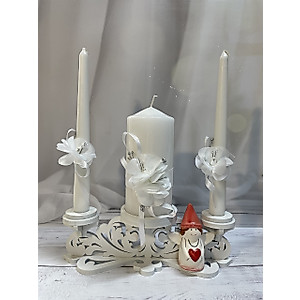 Magik Life Unity Candle Set for Wedding - Wedding Accessories for Reception and Ceremony - Candle Sets – Unity Candle 6 Inch Pillar and 2 * 10 Inch Tapers