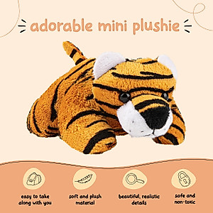 Forest & Twelfth Mini Tiger Plush Toys, 12 Pk Tiny Tiger Stuffed Animals, Stocking Stuffer for Girls & Boys, Animals Figures for Party Favors, Goody Bags, Classroom Treasure Box Prizes (Tiger)