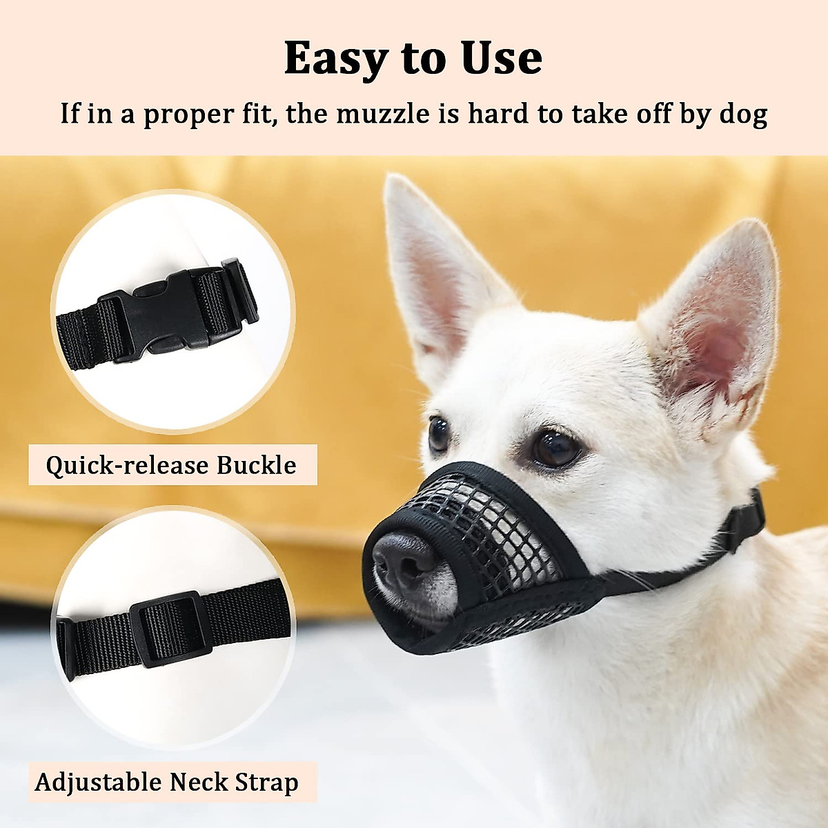 Mayerzon Soft Mesh Muzzles for Small Medium Large Dogs