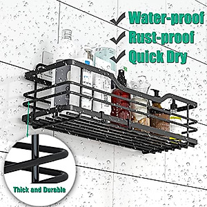 JILIER Shower Caddy, Bathroom Shower Shelves Pack of 5, Bathroom Shower Storage Organizer, Adhesive Shower Shelves for Inside Shower & Kitchen Storage, No Drilling, Bathroom Shower Organizer