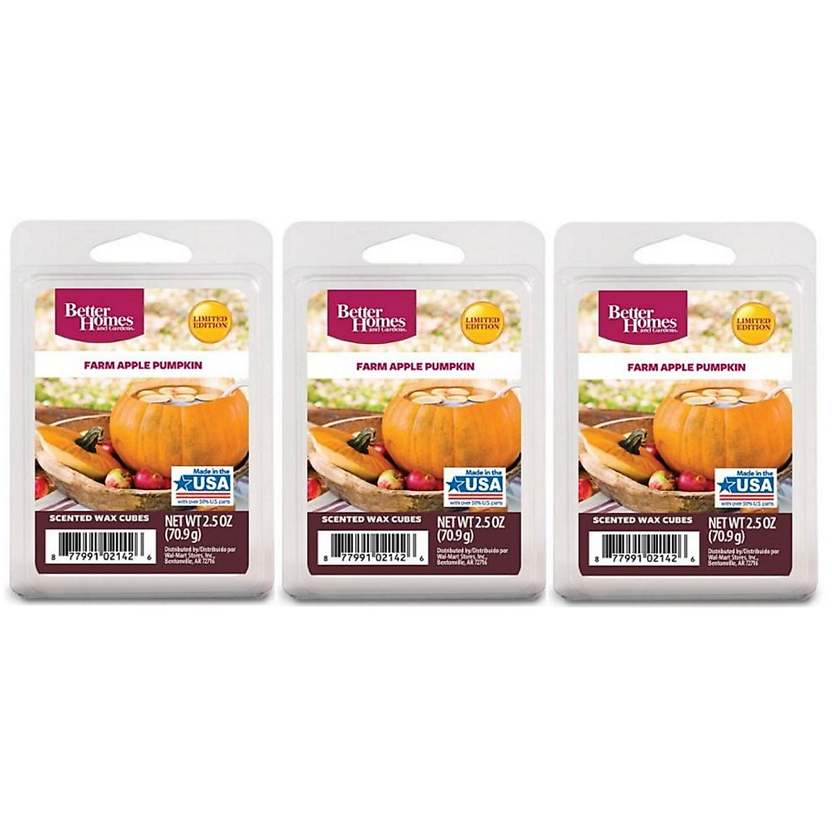 Better Homes and Gardens Farm Apple Pumpkin Scented Wax Cubes - 3-Pack