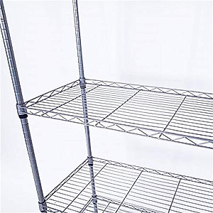 EEBUIHUI 5 Tier Adjustable Storage Shelf Metal Storage Rack Wire Shelving Unit Storage Shelves Metal for Pantry Closet Kitchen Laundry (Silver-5)