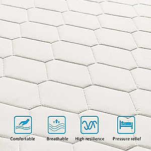 EIUE Queen Hybrid Mattress 10 Inch Innerspring,Memory Foam Hybrid,Medium Firm,White