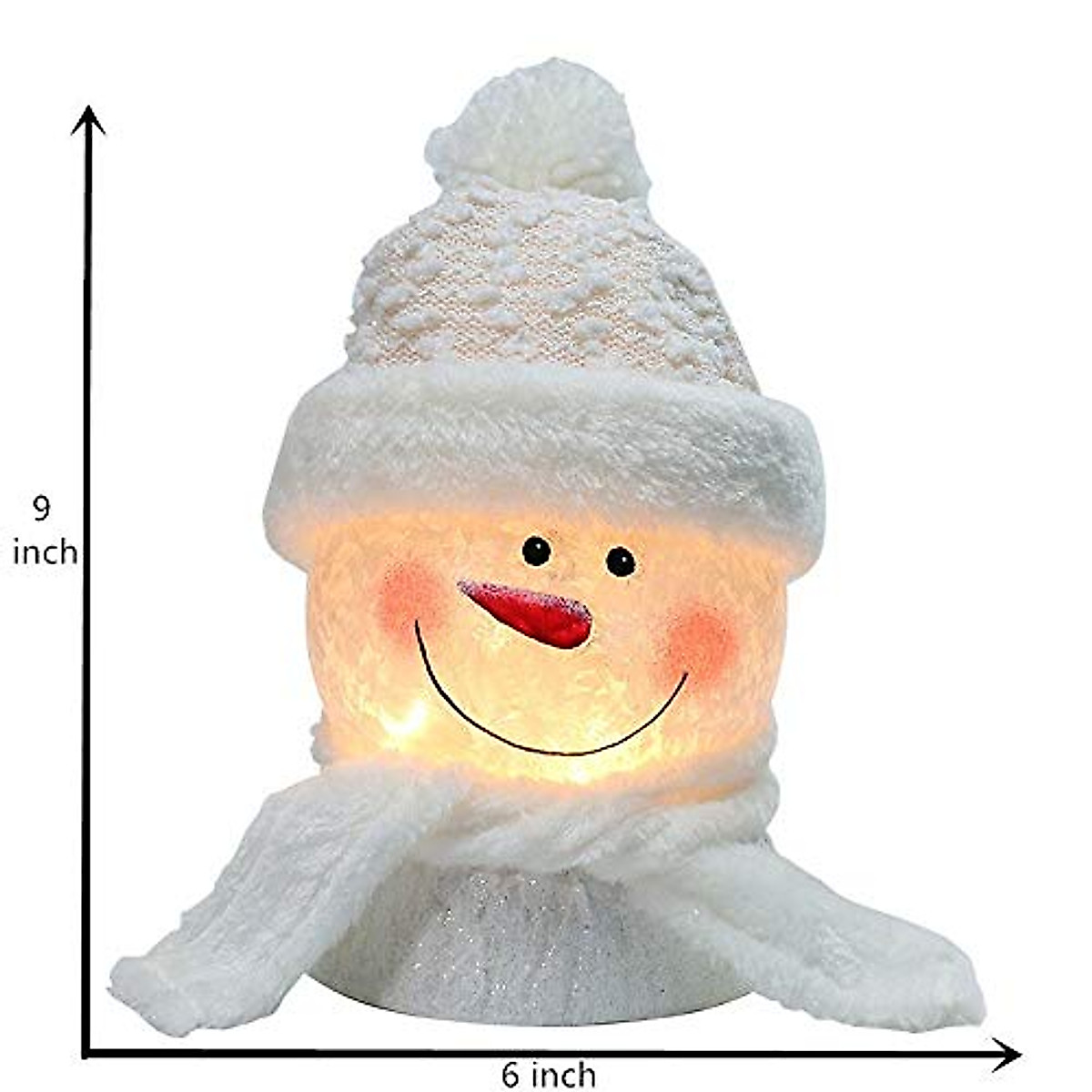 HutHomery Lighted Christmas Snowman Lamp, Electric Glass Snowman Ball Night Lights with Santa Claus Hat for Xmas Holidays Home Décor