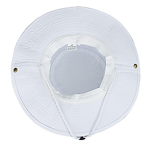 Womens Sun Hat Wide Brim Bucket Hats Hiking Fishing UV Protection Safari Boonie Hat for Men Women（L 24" /61cm，M 22.83"/58cm） White