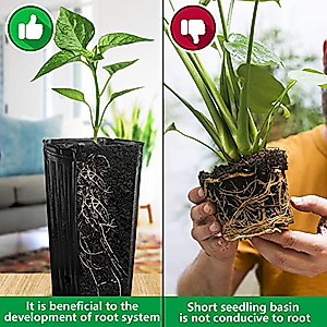 Iceyyyy 40Pcs Tall Tree Pots,Plastic Deep Nursery Treepots,7.8" Tall Seedling Flower Plant Container Pots for Indoor Outdoor Garden Plants (40pcs)