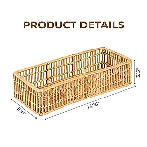Xavia Handicrafts Rattan Woven Bathroom Organizers and Storage | Woven Over Toilet Paper Holder for Bathroom Countertop Organizing | Diaper Caddy Accessories for Bathroom Shelves Over Toilet