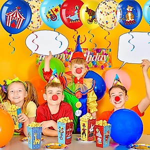 Tiamon 32 Pcs Carnival Party Supplies Popcorn Boxes Circus Theme Popcorn Containers Disposable 6 Inch Animals Popcorn Paper Boxes Oil Proof Snack Box for Carnival Circus Birthday Party Favors Decors