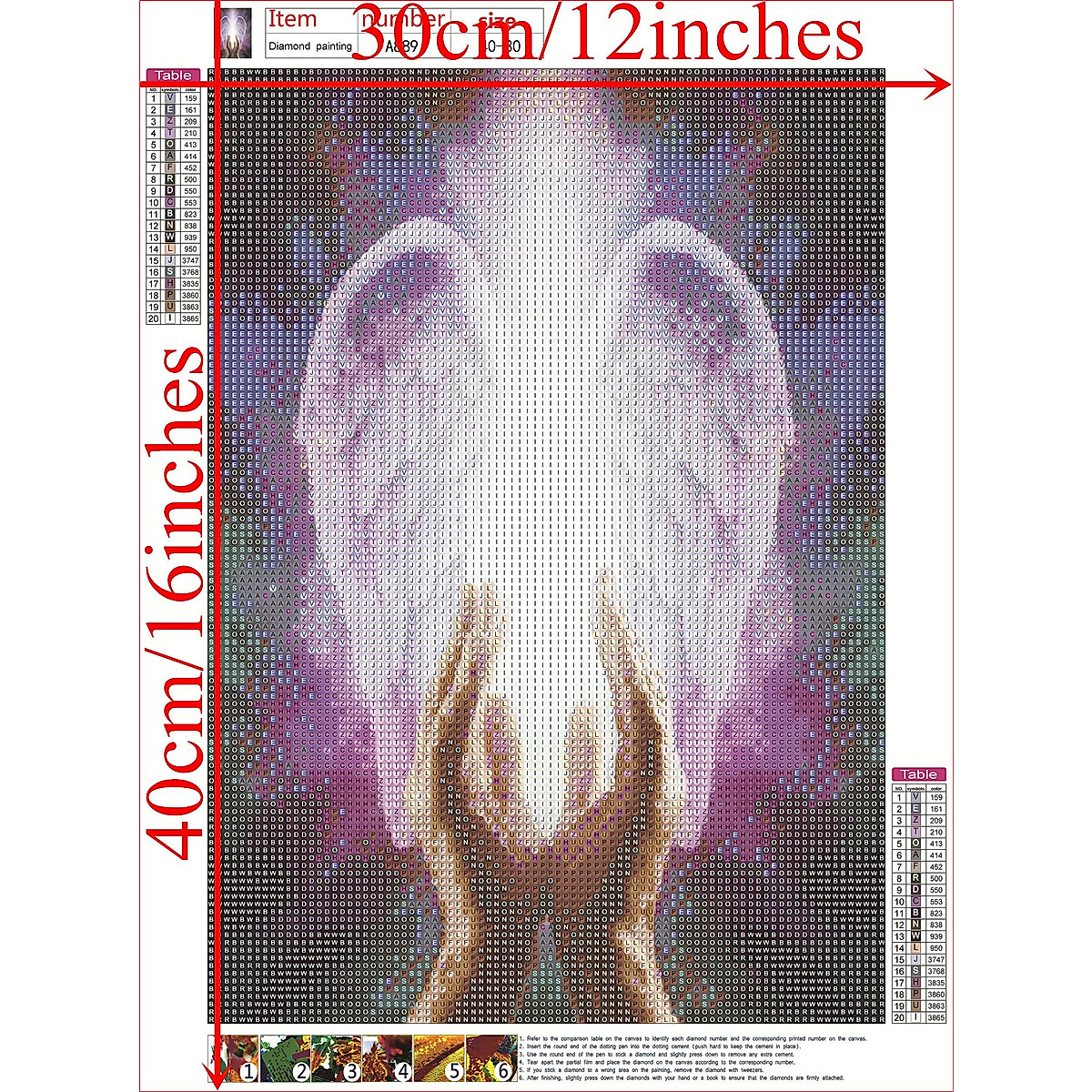 NIHO-JIUMA Diamond Painting Kits Pray Wings, 5D Full Drill Diamond Art Kits Painting Gift for Adult, Home Decoration (30X40cm/11.8x15.7inches)