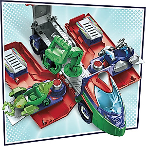 PJ Masks Toys PJ Launching Seeker Car Playset with Sounds, 2-in-1 Vehicle and Car Launcher, Preschool Toys for 3 Year Old Boys and Girls and Up
