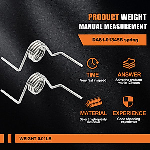 Upgraded DA81-01345B French Refrigerator Door Spring Compatible With Samsung GE Fridge RF18HFENBSR RF217ACBP RF217ACPN RF217ACRS RF267AEBP Etc Models Replace WR02X12650 DA81-01345A Spring - 2 Pack