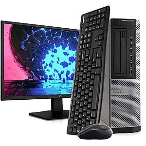 Dell OptiPlex 7010 PC Desktop Computer, Intel i5-3470 3.2GHz CPU, 16GB RAM, 512GB SSD, Windows 10 Home, 24 LCD Monitor, Wireless Keyboard & Mouse, DVD, New 16GB USB Flash Drive, USB WiFi (Renewed)