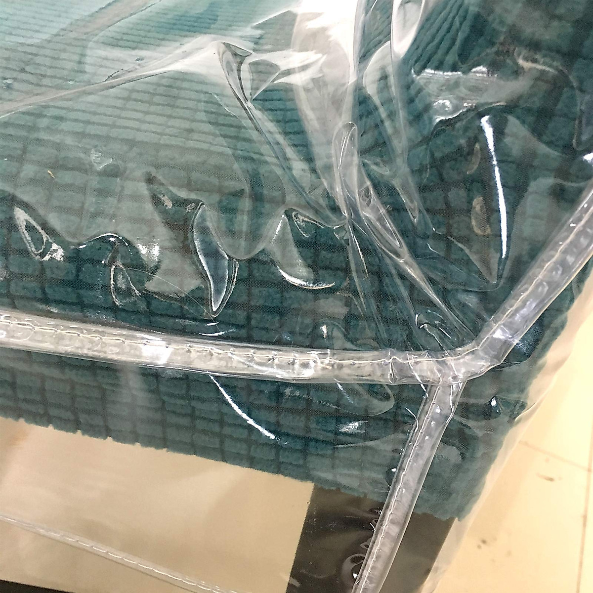 Swanna Plastic Dining Chair Covers with Backrests, PVC Clear Chair Seat Cover, Waterproof Kitchen Protector Chair Slipcover for Party No Dust/Dirt/Spill, Fit W/21 x D/18 Inch (4 Pack)