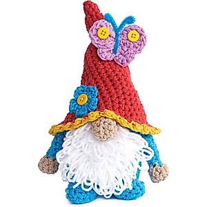 Boye Jonah's Hands Gnome Beginners Crochet Kit for Kids and Adults, Multicolor 12 Piece, Small