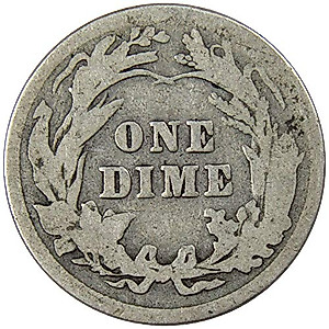 1907 Barber Dime G Good 90% Silver 10c US Type Coin Collectible