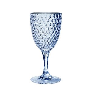 LeadingWare Diamond Cut Plastic Wine Glasses Set of 4 (12oz), BPA Free Acrylic Wine Glass Set, Unbreakable Red Wine Glasses, White Wine Glasses