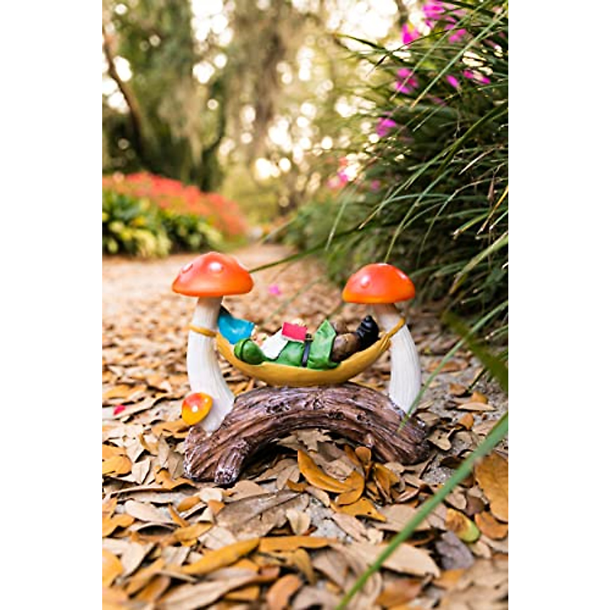 VP Home Chillaxing Gnome in a Hammock Solar Powered LED Outdoor Decor Garden Light