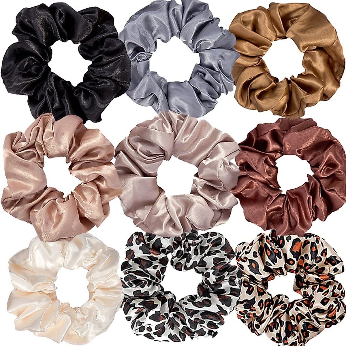 VAGA Cute Scrunchies For Hair 6 Colors Set, Our Hair Scrunchies Hair Elastics Ponytail Holder Pack of scrubchies are Softer Then Hair Ties, A Satin Scrunchie sruchies, Do not Pull Or Snag Thick Hair