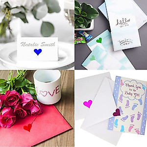 Royal Green 19MM (3/4") Hearts Sticker Envelope Seals Love Decorative Crafting and Scrapbooking Labels in Blue - 200 Pack