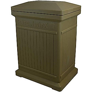 RTS Home Accents ParcelWirx Premium Vertical Storage Cabinet/Package Delivery Box with Lift Off Lid, Oak