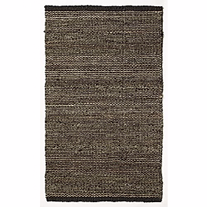 Fab Habitat Striped Rug - Sequoia Black - Handwoven, Natural Fiber, Soft Underfoot - Natural Jute & Wool - Kitchen Bathroom - 2x3 ft