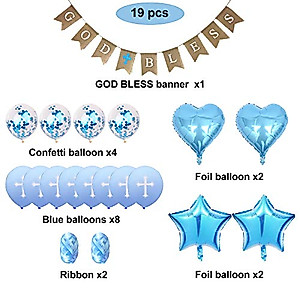 God Bless Banner Baptism, Baptism Decorations Boy, Confirmation Balloons, First Communion Balloons, Cross Balloons for Baptism, Baptism Cross Balloons, Baptism Decorations, Baby Shower