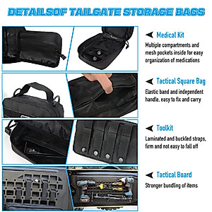Tailgate Molle Panel Rear Door Cargo Organizer Kit Interior Storage Metal Plate with 3 Storage Bags for 2007-2022 Jeep Wrangler JK/JL 4XE