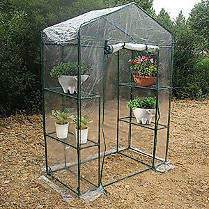 Mini Garden Greenhouse Cover 4-Tier Walk-in Greenhouse Cover Indoor Outdoor Planting Greenhouse for Growing Seedlings, Herbs, Flowers, 56.30 x 28.74 x 76.77 in