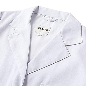 Lab Coat, NRUTUP White Lab Coat for Laboratory Work, Halloween Costumes for Scientist Doctor (White, M)
