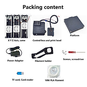 Wennzy 3D Printer Mini Desktop Printing Machine for Kids 100x100x100mm Print Size Removable Platform One-Key Printing with TF Card PLA Sample Filament for Beginners Household Education