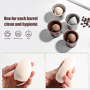 BS-MALL Makeup Sponge Set, Foundation Blending Beauty Sponge, Flawless for Liquid, Cream, and Powder, Multi-colored Makeup Sponges，4 Pcs with Coffee Cup Package