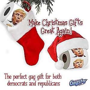 Trump Political Toilet Paper Roll by Gagster - 3 Ply Funny Novelty Gag TP with Full-Color Image - 200 Sheets Per Roll - Prank Gift for Adults - Printed on Every Sheet - Make Your Butt Laugh