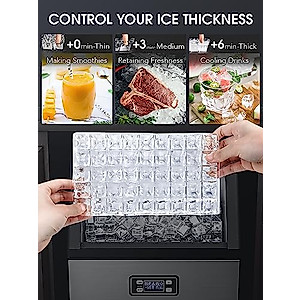 Joy Pebble Commercial Ice Machine,265 lbs/24H/11,500pcs,120pcs/Cycle,Ice Size Control,24H Timer,Ice Maker Machine Under Counter for Restaurant/Bar/Office/Home/Party