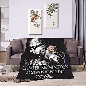 Chester Bennington Blanket Flannel Super Soft Fleece Lightweight Throw Blanket for Bed Couch Sofa Bedroom Warm Blanket 50"X40"