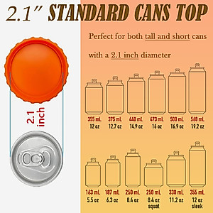 Soda Can Lids Set of 12, Silicone Soda Can Covers Lids, Reusable Colorful Drink Cans Protector, 2.1 Inch Spill-proof Dust-proof Soda Lid, Food Grade Can Cover, for Coke Beer Energy Drink