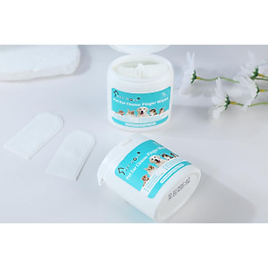 PET Hous Dog Ear Wipes.Ear Cleansing Finger Wipes for Cats & Rabbit | Sooths & Deodorizes |Grooming Kit Care for Pets Ears. 50 Disposable Wipes.